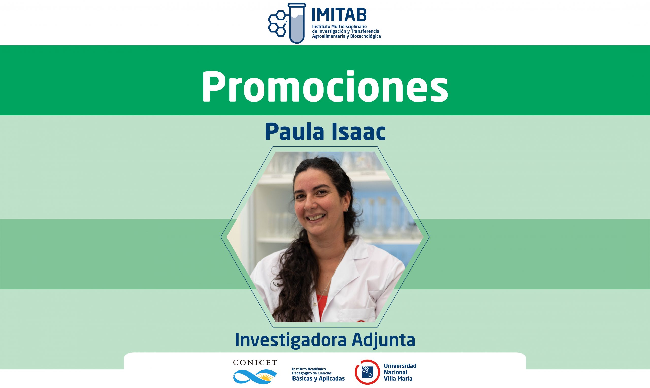 Promoción CIC: Investigadora del IMITAB promovida por CONICET